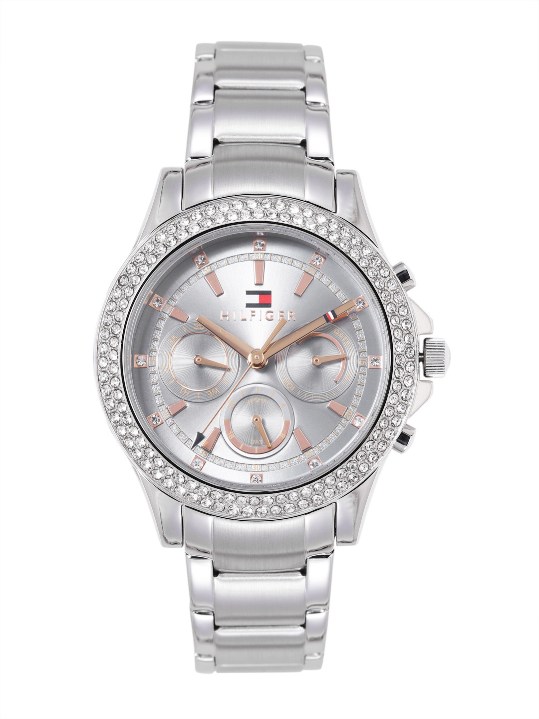Buy Tommy Hilfiger Women Embellished Dial & Bracelet Style Straps ...