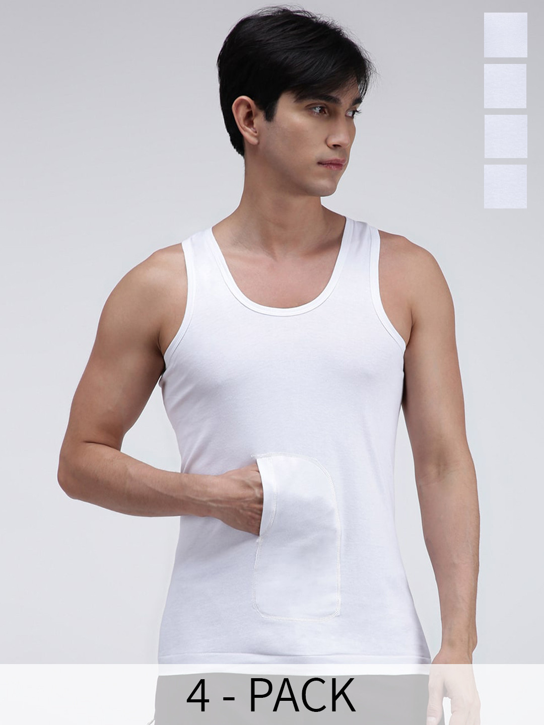 Buy AMUL COMFY Pack Of 3 Pure Cotton Undershirt Vest AC IPKTVESTRN WHT ...