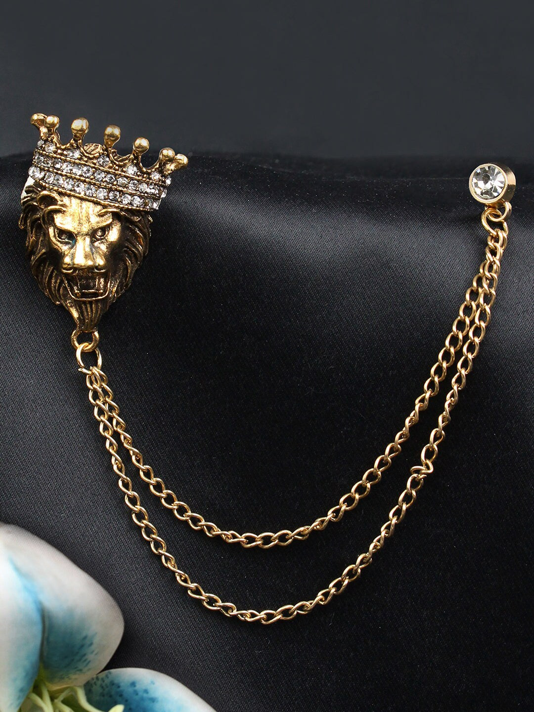 Buy Kavove Men Regal Pride Stone Studded Statement Brooch - Brooch for ...