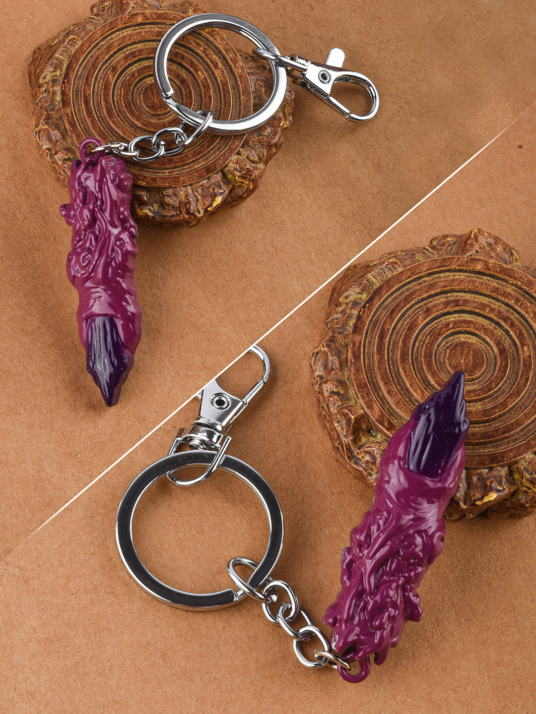 Buy COMICSENSE Purple Textured Jujutsu Kaisen Anime Sukuna Finger Metal ...