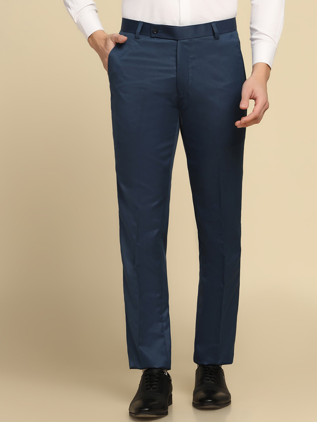 Buy TAHVO Men Relaxed Slim Fit Formal Trouser - Trousers for Men ...