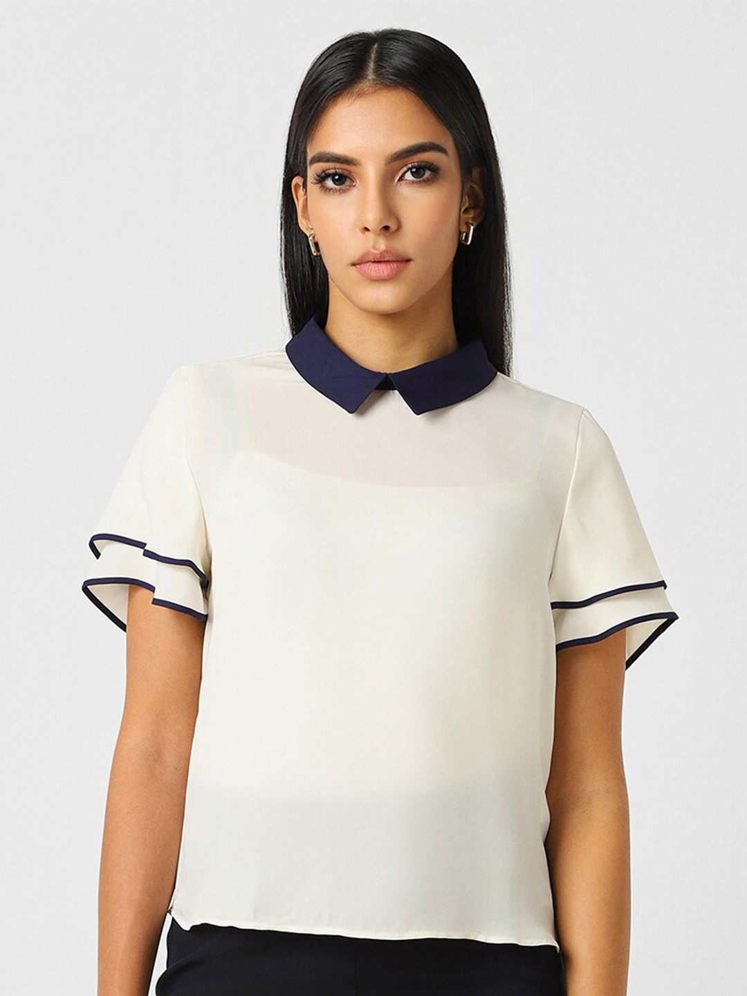 Buy Van Heusen Woman Short Sleeves Shirt Collar Top - Tops for Women ...