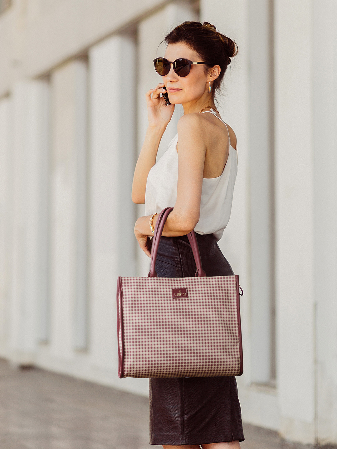 Buy THE CLOWNFISH Moda Women Moda Collection Checked Structured ...