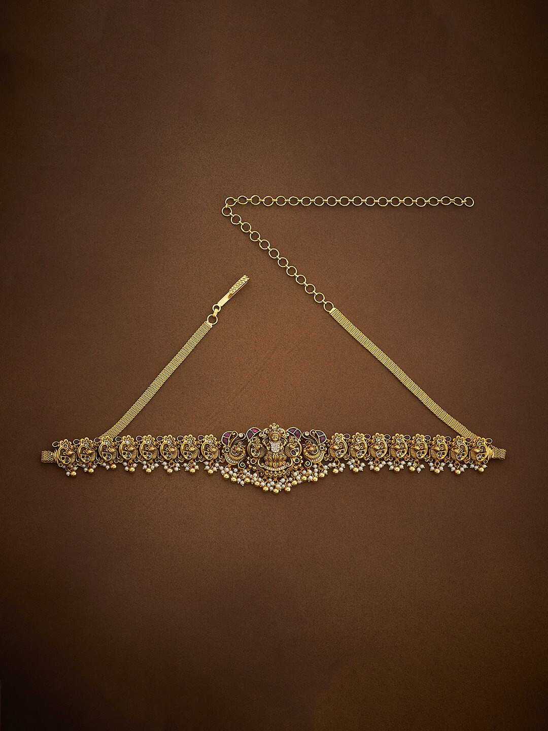 Buy Kushal's Fashion Jewellery Gold Plated Stones Studded Waist Chain ...