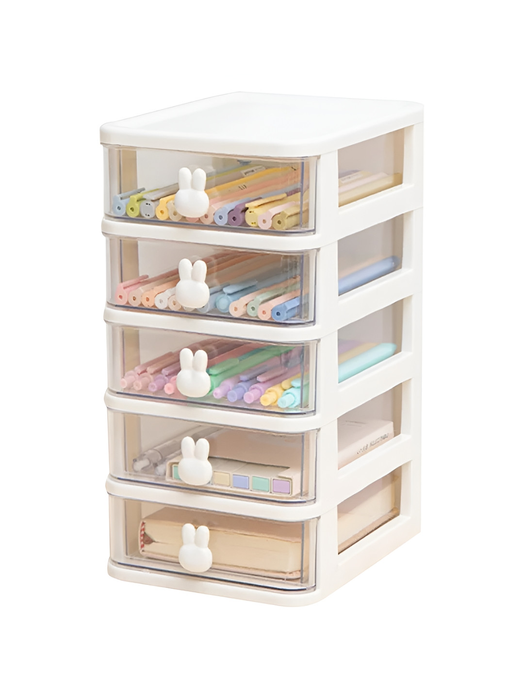 Buy HOUSE OF QUIRK White 5 Tier Regular Storage Box Organiser ...
