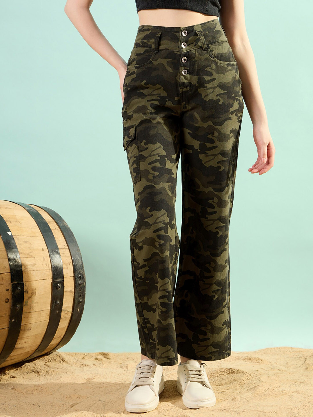 Buy STYLECAST X KASSUALLY Women High Rise Clean Look Printed Cotton ...