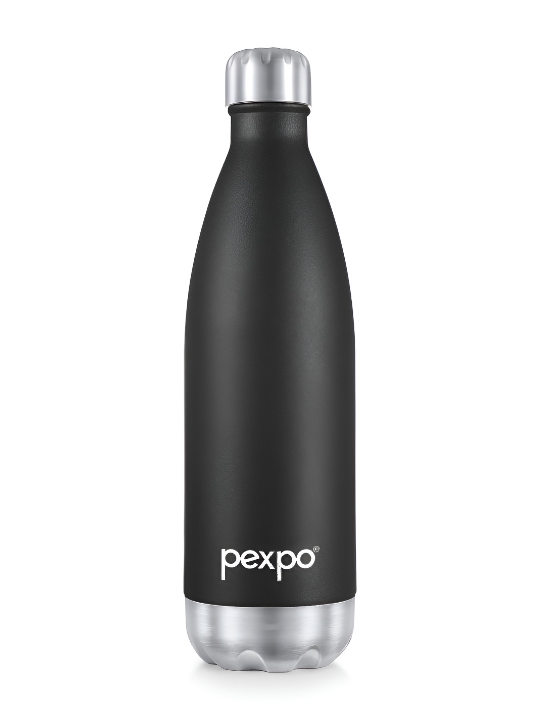 Buy Pexpo Black Stainless Steel Double Wall Vacuum Flask Water Bottle ...