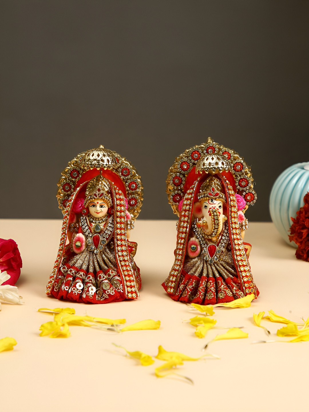 Buy Aura Red 2 Pieces Religious Idol Decorative Showpiece - Showpieces ...
