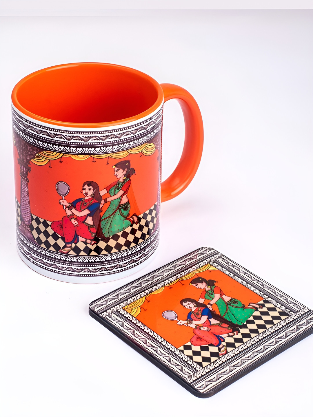 Buy Strokes By Namrata Mehta Orange Ethnic Motifs Printed Ceramic ...