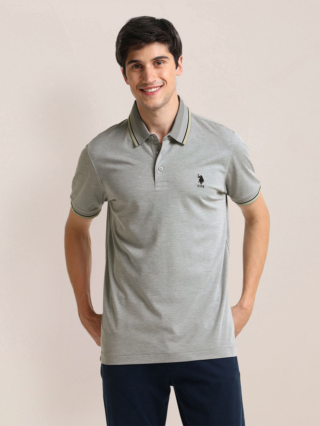 Buy U.S. Polo Assn. Men Polo Collar Slim Fit T Shirt - Tshirts for Men 29441850 | Myntra