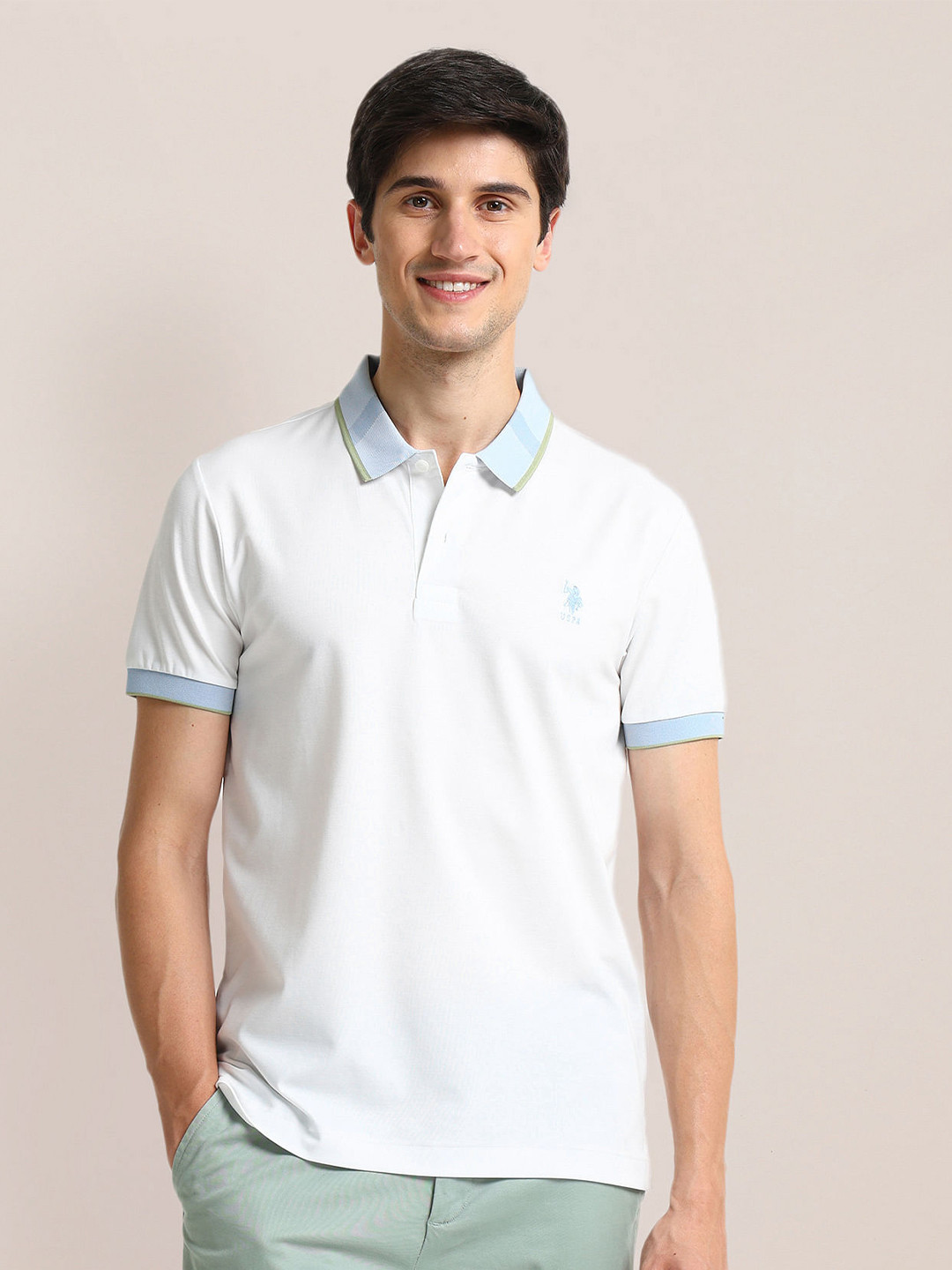 Buy U.S. Polo Assn. Men Applique Slim Fit Polo Tshirt - Tshirts for Men ...