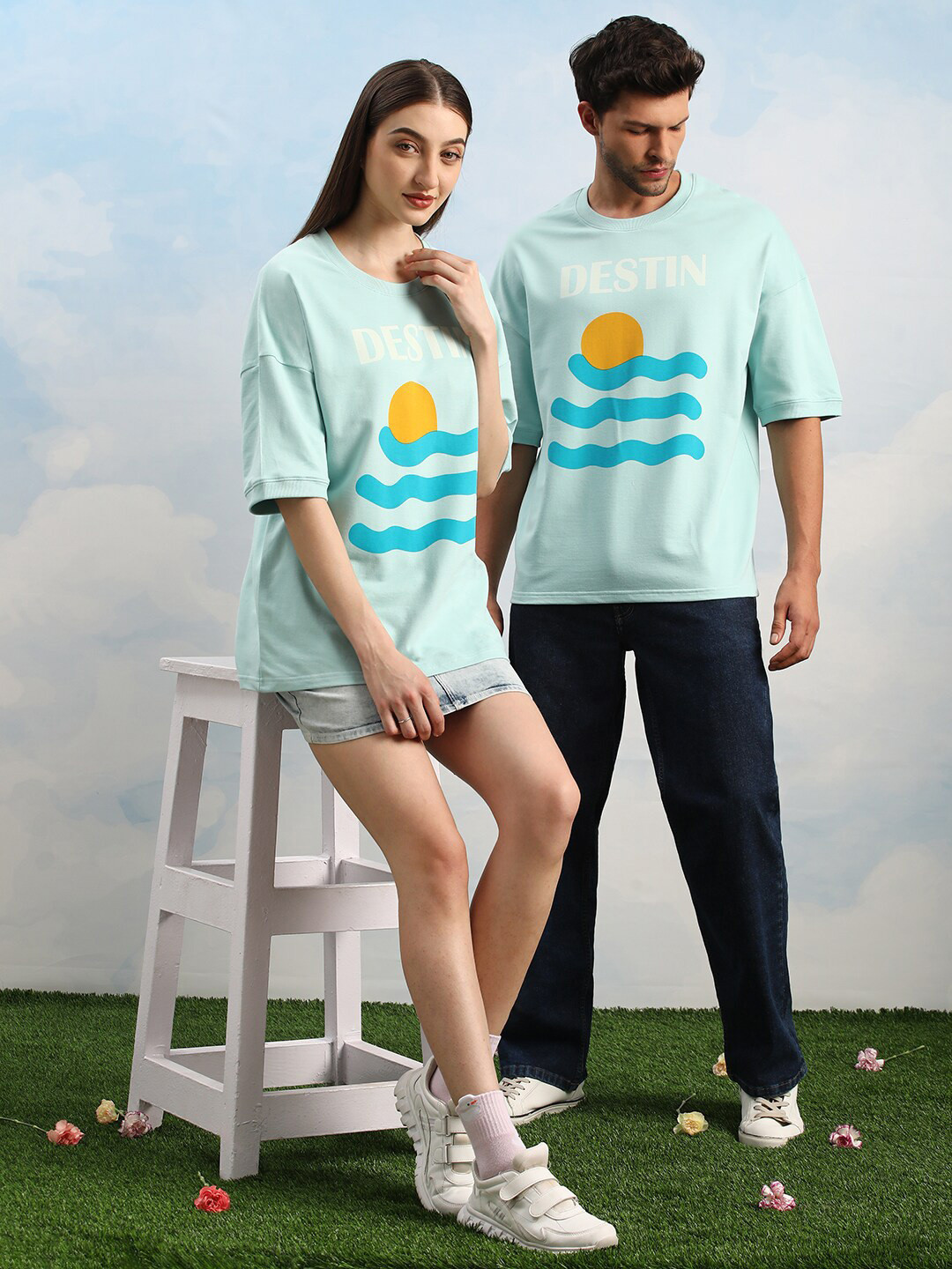 Buy Dillinger Unisex Drop Shoulder Terry Cotton Oversized T Shirt ...