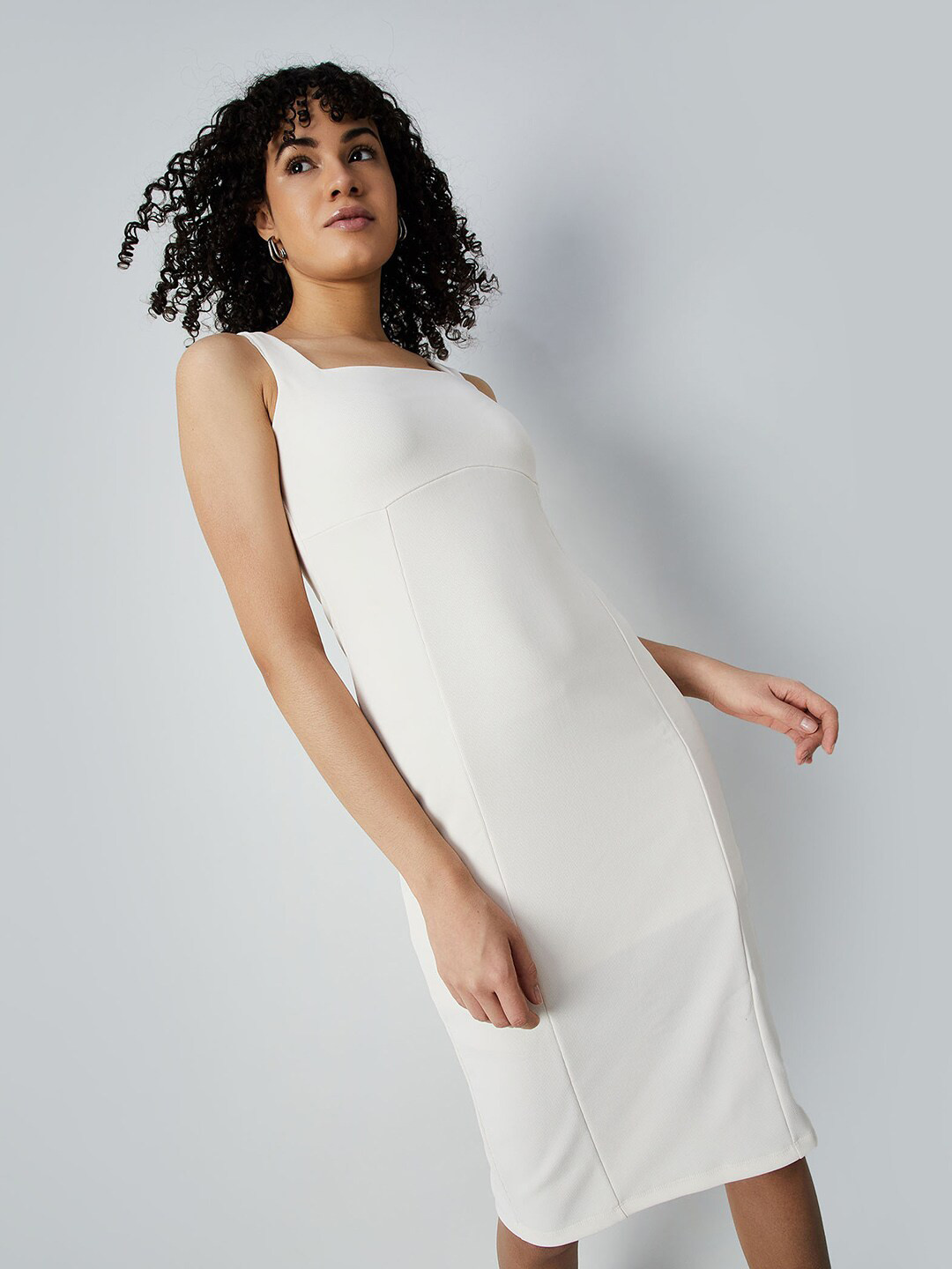 Buy Ginger By Lifestyle Square Neck Sleeveless Above Knee Sheath Dress ...