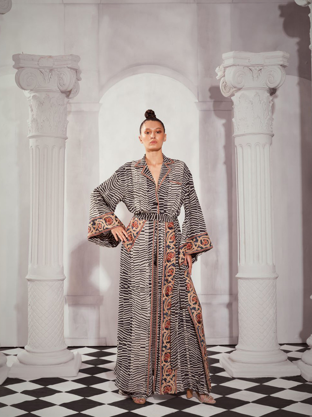 Buy Nikita Mhaisalkar Print Georgette A Line Maxi Dress - Dresses for ...