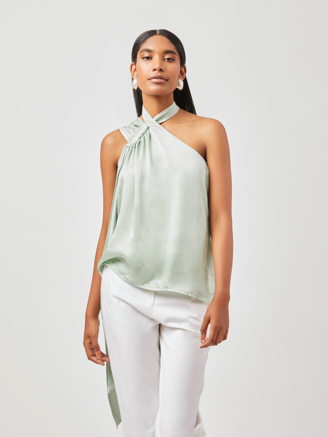 Buy Contemponari Modal Satin Top With Trousers Co Ords - Co Ords for ...