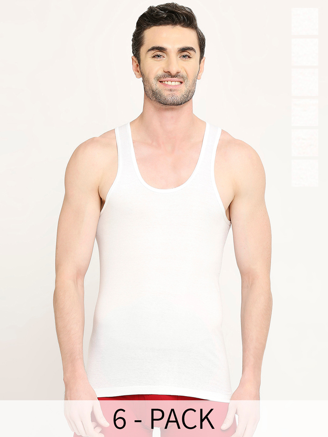 Buy VIP Pack Of 6 Pure Cotton Basic Innerwear Vests - Innerwear Vests ...