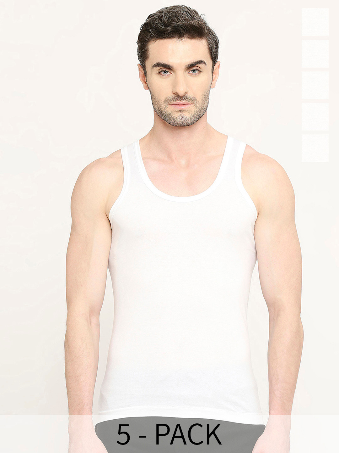 Buy VIP Pack Of 5 Sweat Absorbing Pure Cotton Innerwear Vests ...