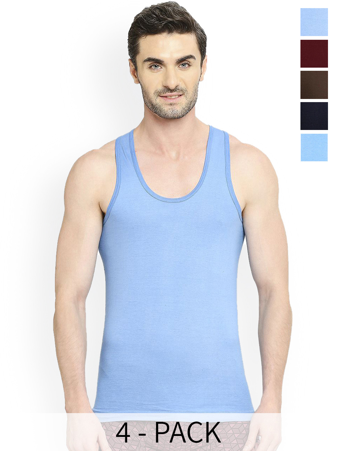 Buy VIP Pack Of 5 Pure Cotton Sleeveless Innerwear Vest - Innerwear ...