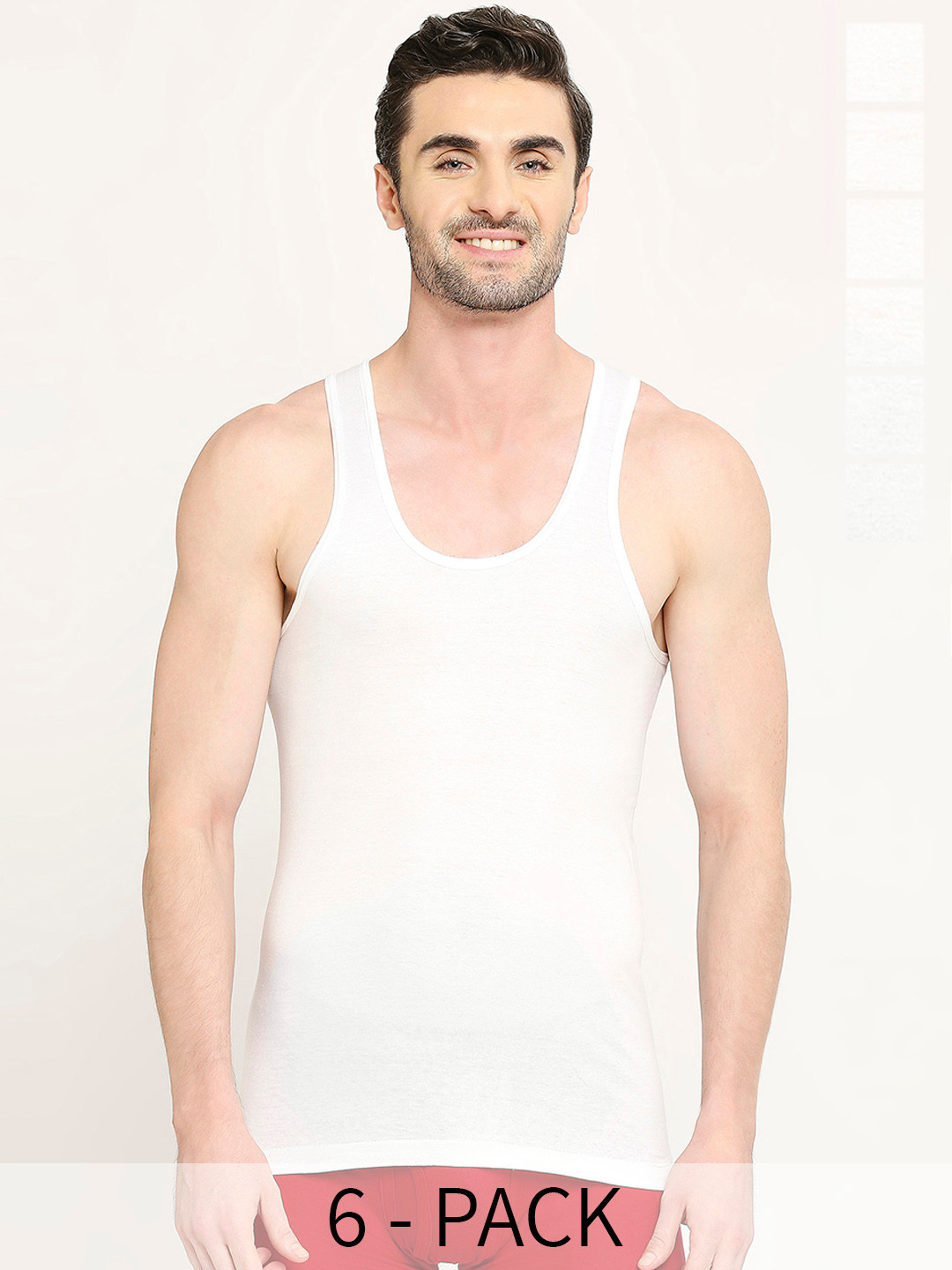 Buy VIP Pack Of 6 Moisture Absorbent Pure Cotton Undershirt Innervests ...