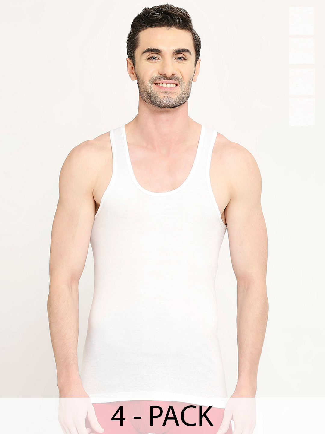 Buy VIP Pack Of 4 Moisture Absorbent Pure Cotton Basic Innerwear Vest ...