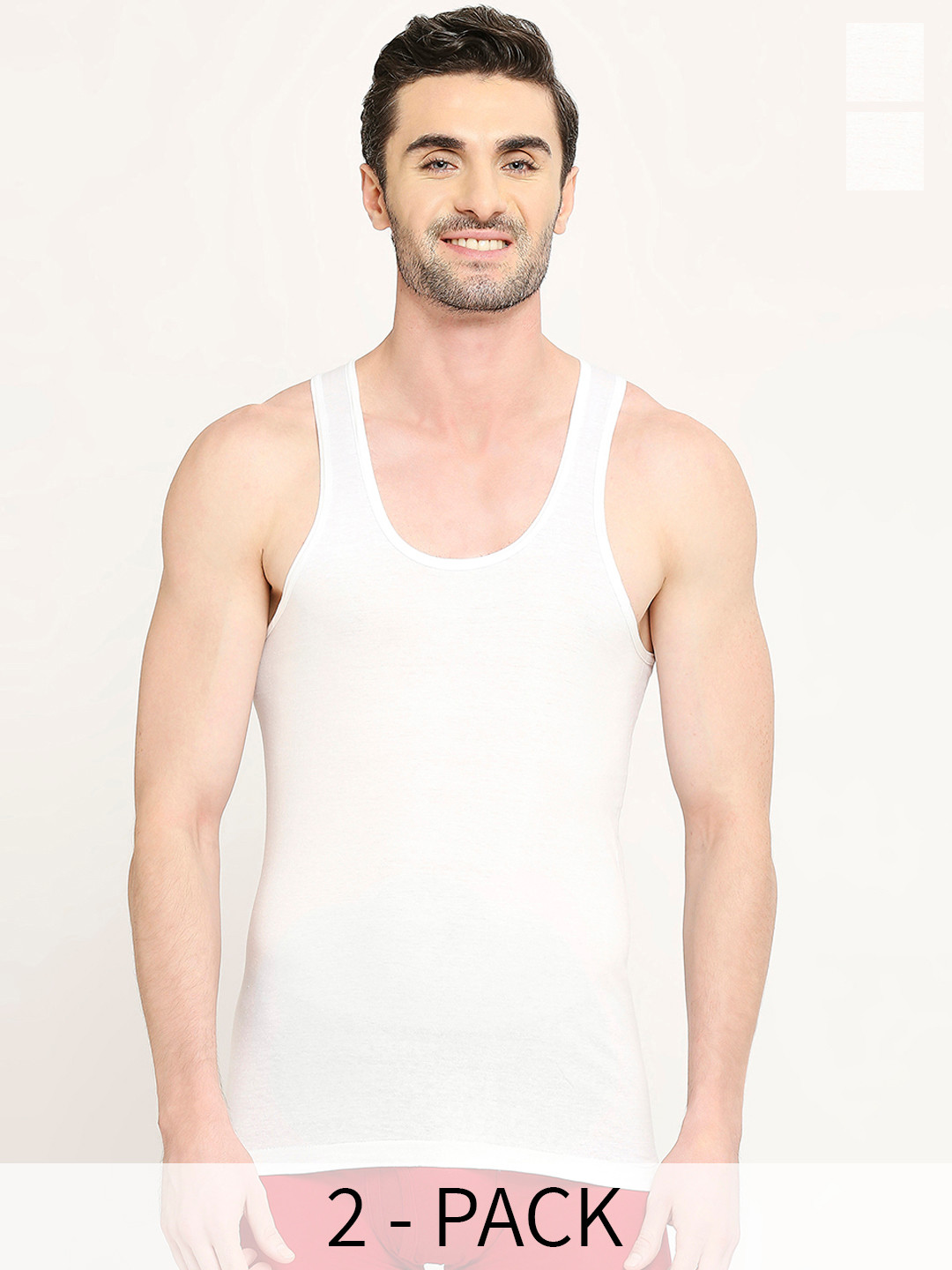 Buy VIP Pack Of 2 Moisture Absorbent Pure Cotton Basic Innerwear Vest ...