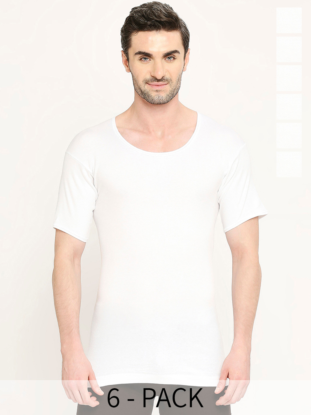Buy VIP Pack Of 6 Pure Cotton Half Sleeve Innerwear Vest - Innerwear ...