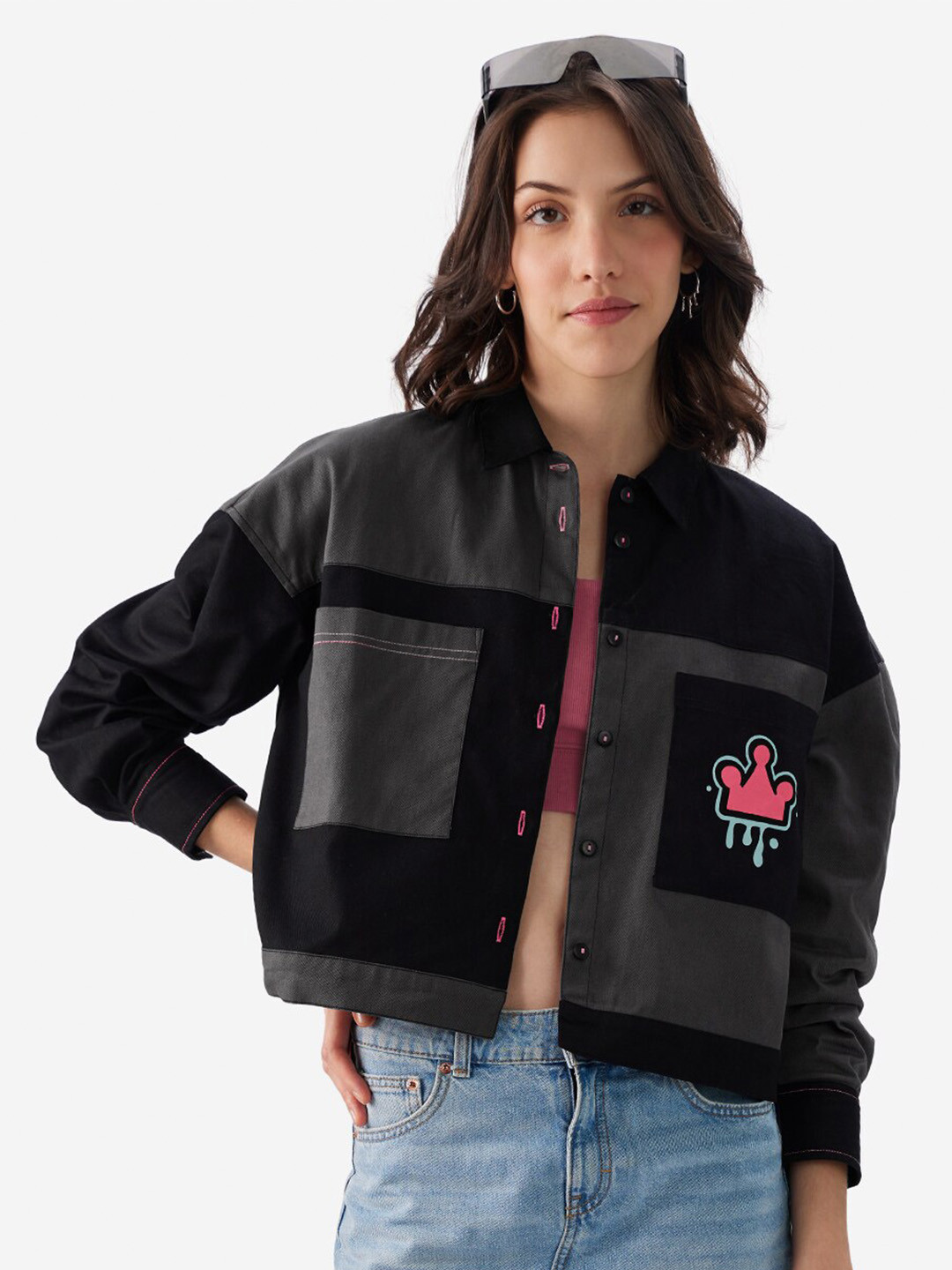 Buy The Souled Store Graphic Printed Spread Collar Oversized Cotton ...