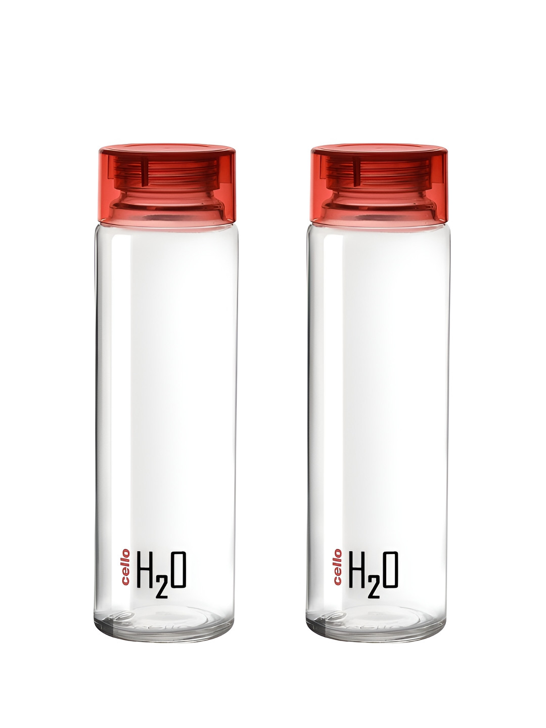 Buy Cello H2O Red & Transparent 2 Pieces Glass Water Bottle 920 Ml ...