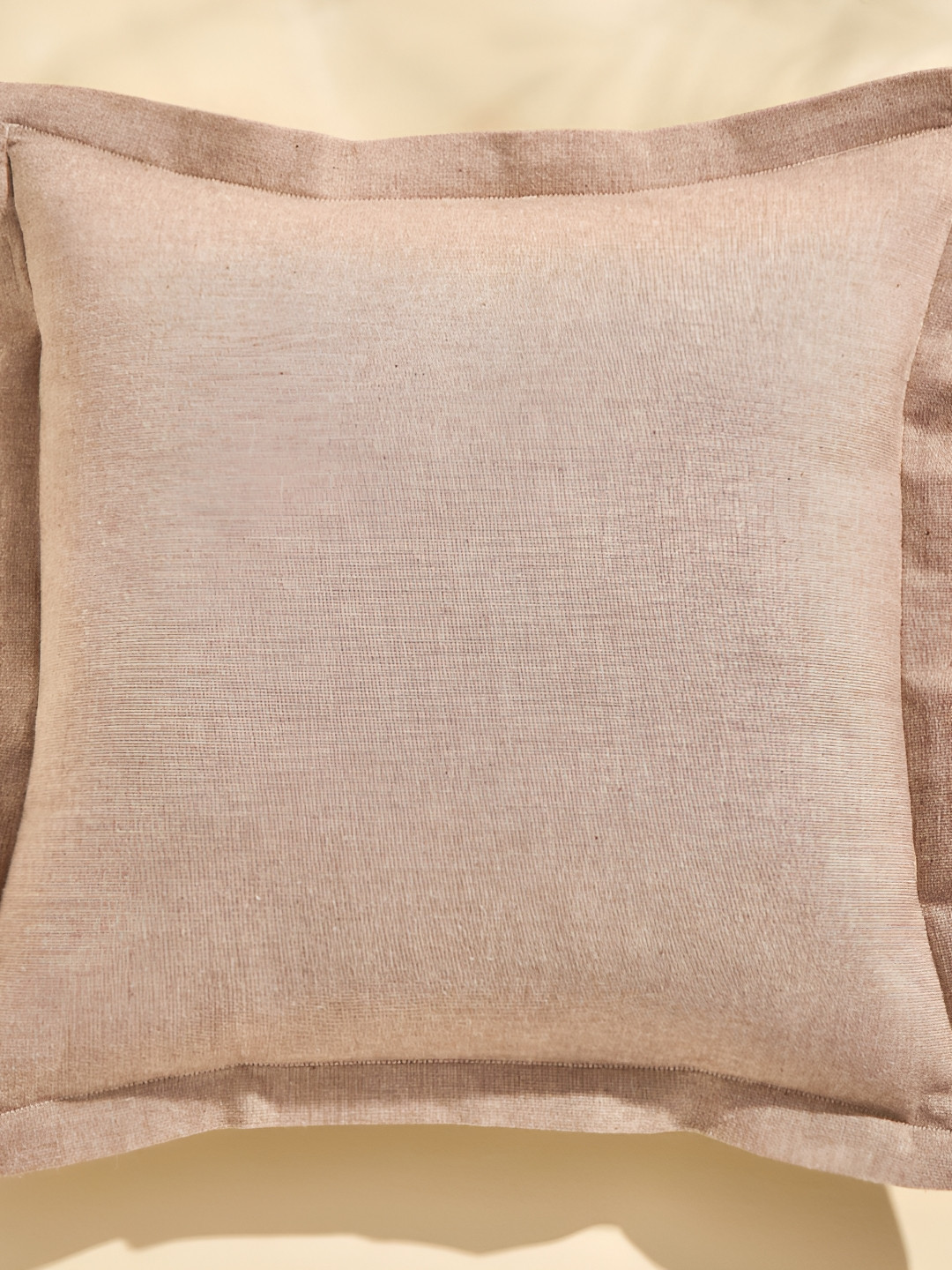 Buy Home Centre Natura Flange Brown Cotton Square Shaped Cushion ...