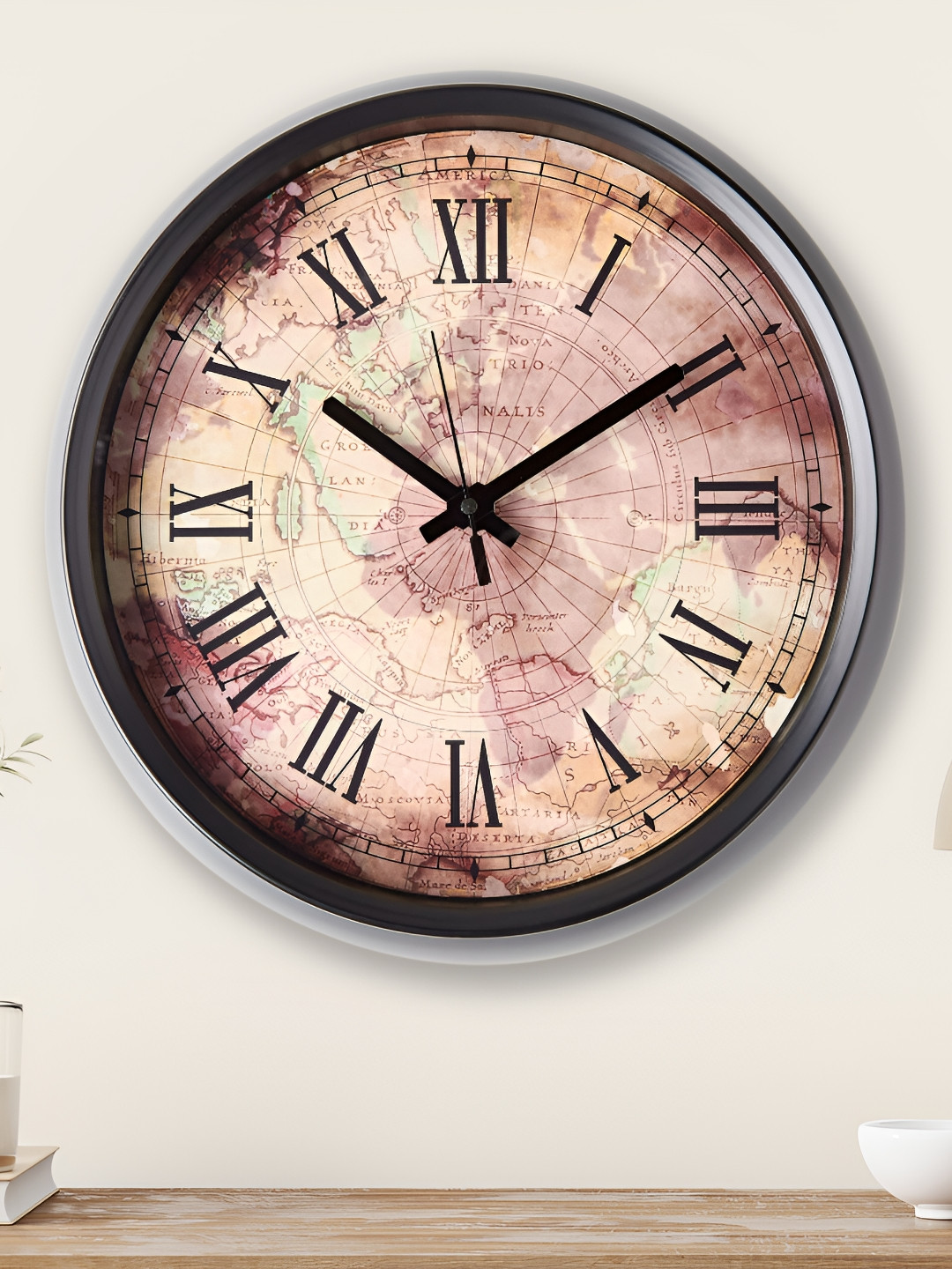 Buy Home Centre Yellow & Purple Printed Contemporary Round Shaped Wall ...