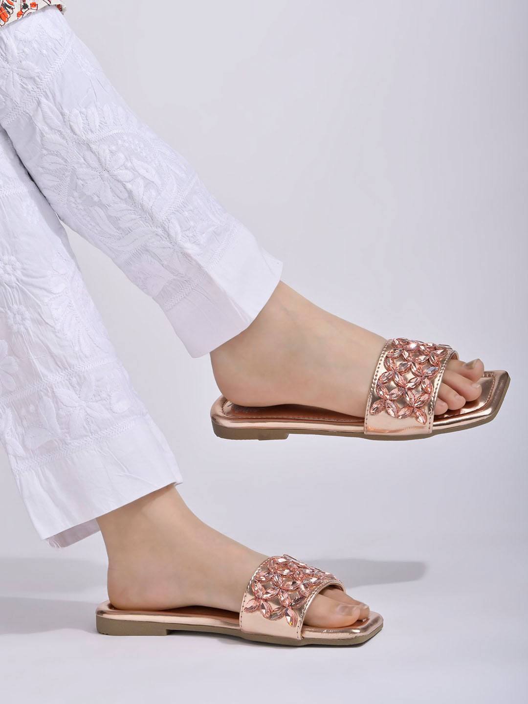 Buy Shoetopia Embellished Open Toe Flats - Flats for Women 29463846 ...