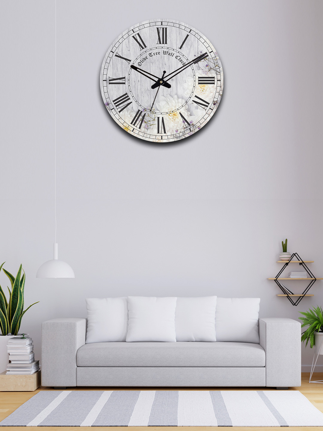 Buy OLIVE TREE Grey & Purple Printed Wooden Round Shaped Contemporary ...