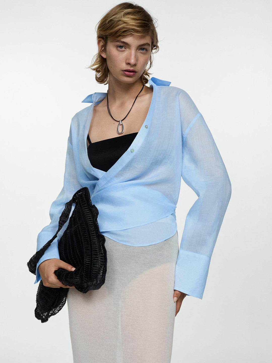 Buy MANGO Solid Wrap Top - Tops for Women 29474640 | Myntra