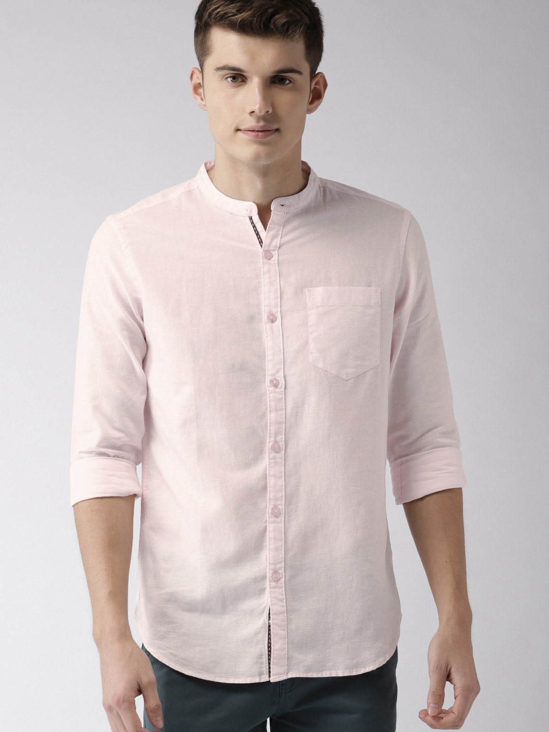 Buy HIGHLANDER Men Pink Slim Fit Solid Casual Shirt - Shirts for Men ...