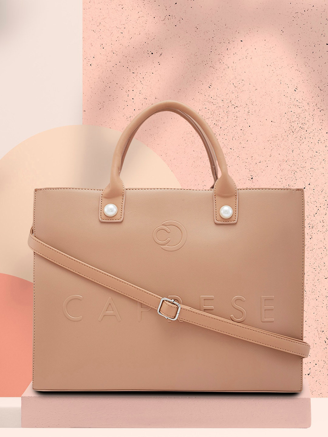Buy Caprese The Kiara Collection CLOUD Textured Shopper Tote Bag ...