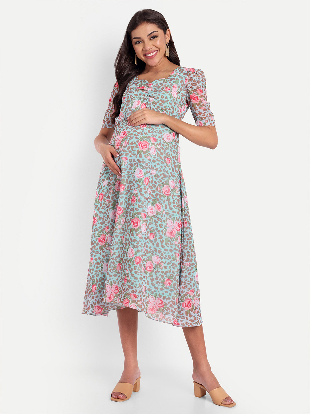 Buy THOTTIL Floral Printed Maternity A Line Dress - Dresses for Women ...