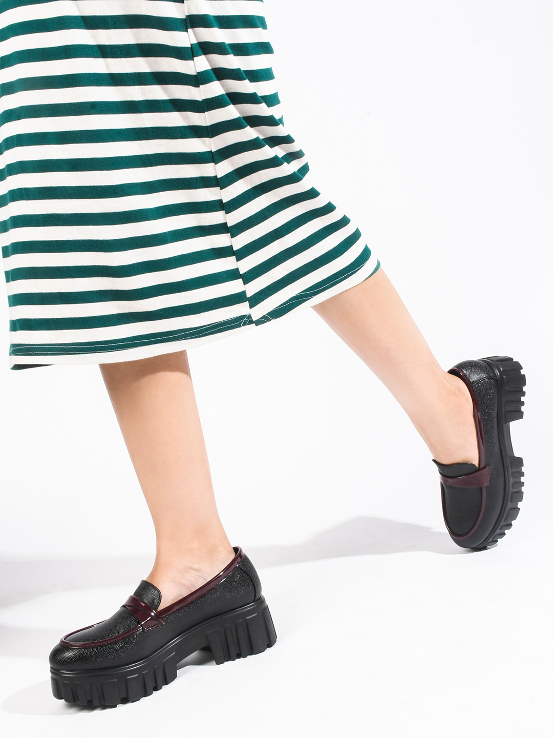 Buy SHUZ TOUCH Women Round Toe Lightweight Heeled Loafers - Casual ...