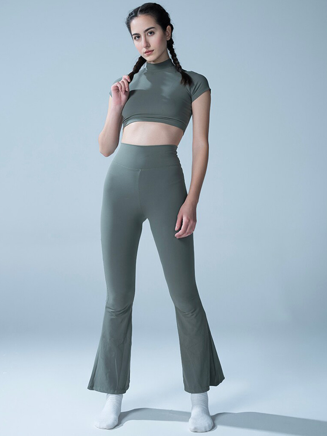 Buy Oh So Fly High Neck Crop Top With Flared Tights - Tracksuits for Women 29510000 | Myntra