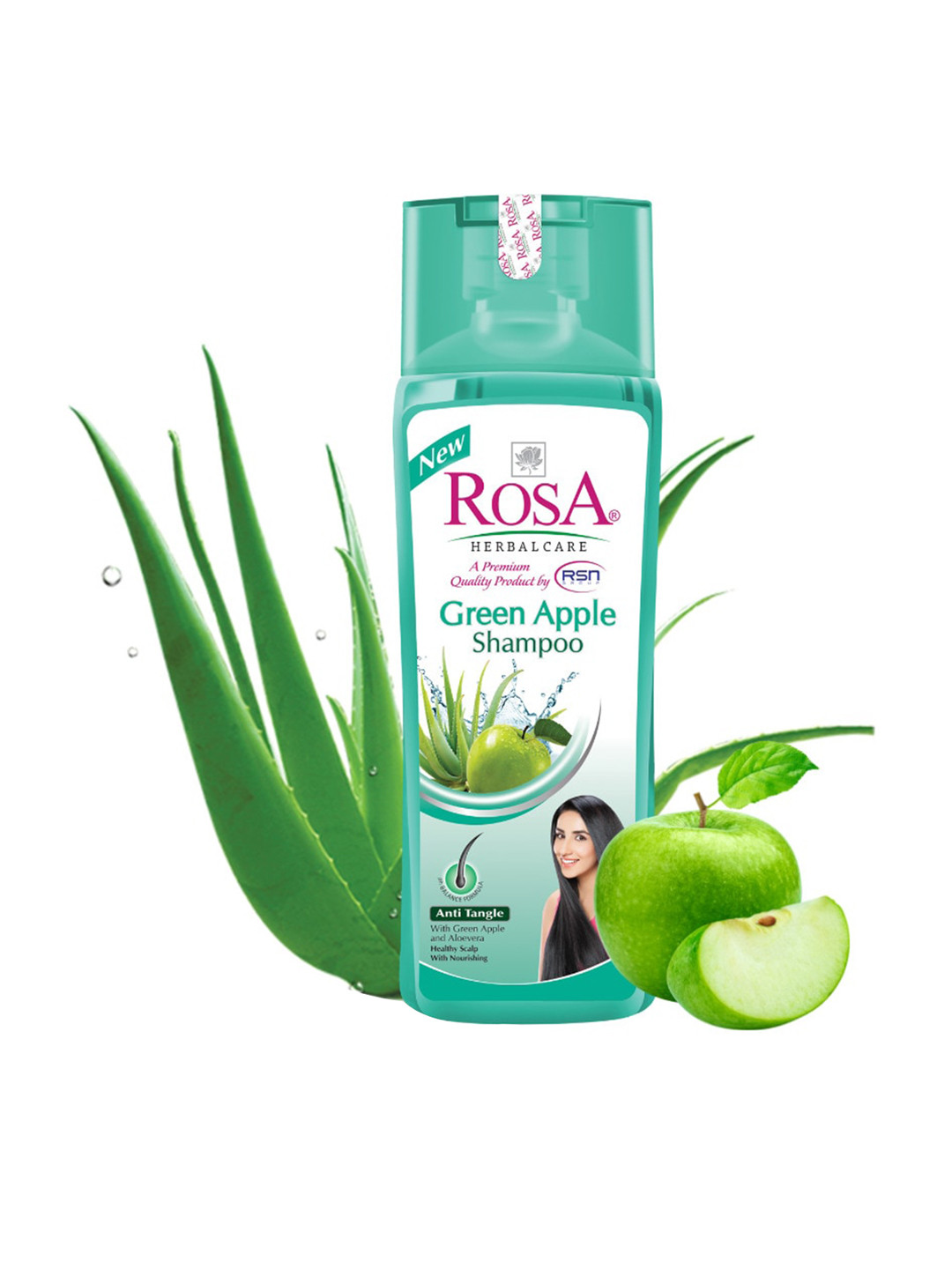 Buy ROSA Green Apple Shampoo Control Hair Fall Dirt Dandruff From The ...
