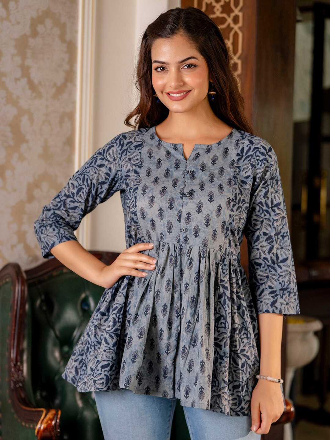 Buy Nayo Printed Cotton Peplum Tunic - Tunics for Women 29515770 | Myntra