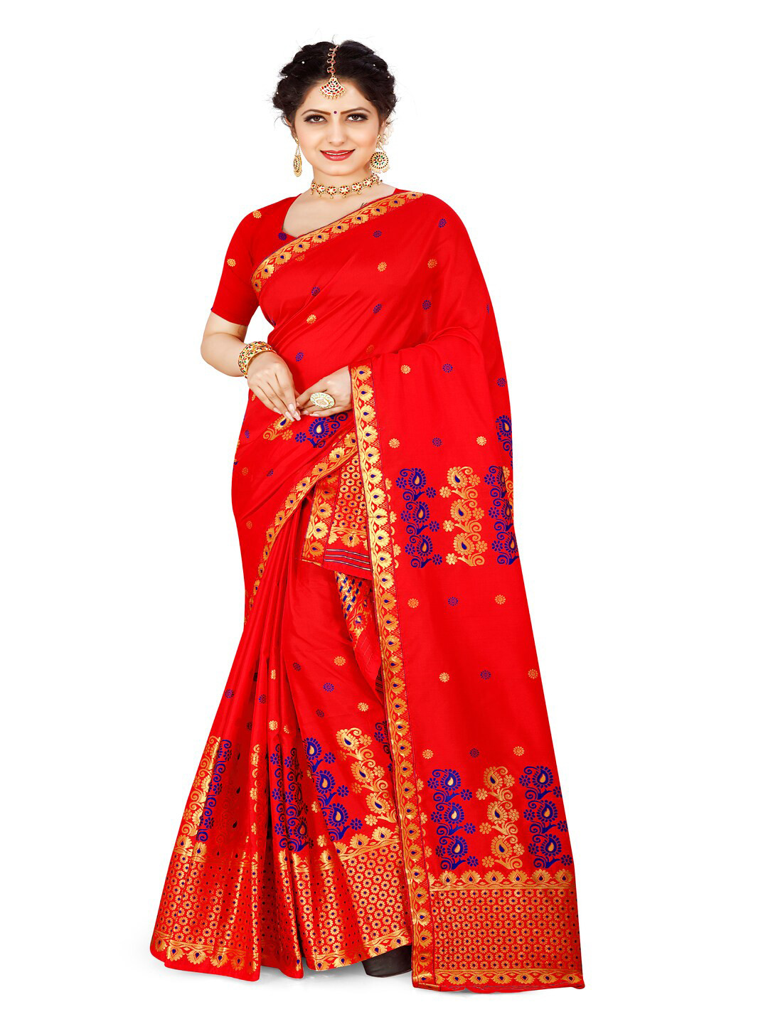 Buy Skiran's Assamese Mekhela Chador Woven Design Zari Art Silk Saree ...