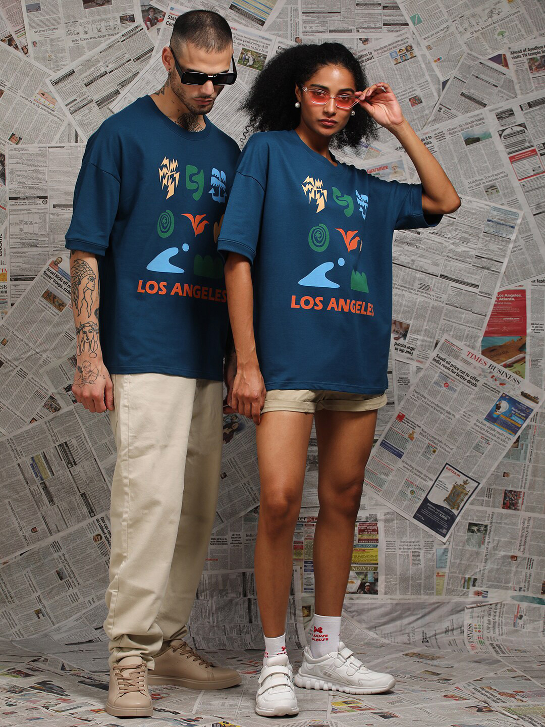 Buy Dillinger Unisex Drop Shoulder Terry Cotton Oversized T Shirt ...