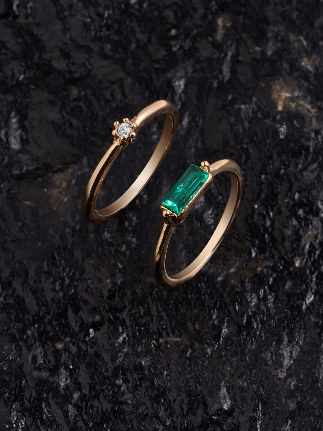 Buy Accessorize Set Of 2 Stone Studded Finger Rings - Ring for Women ...