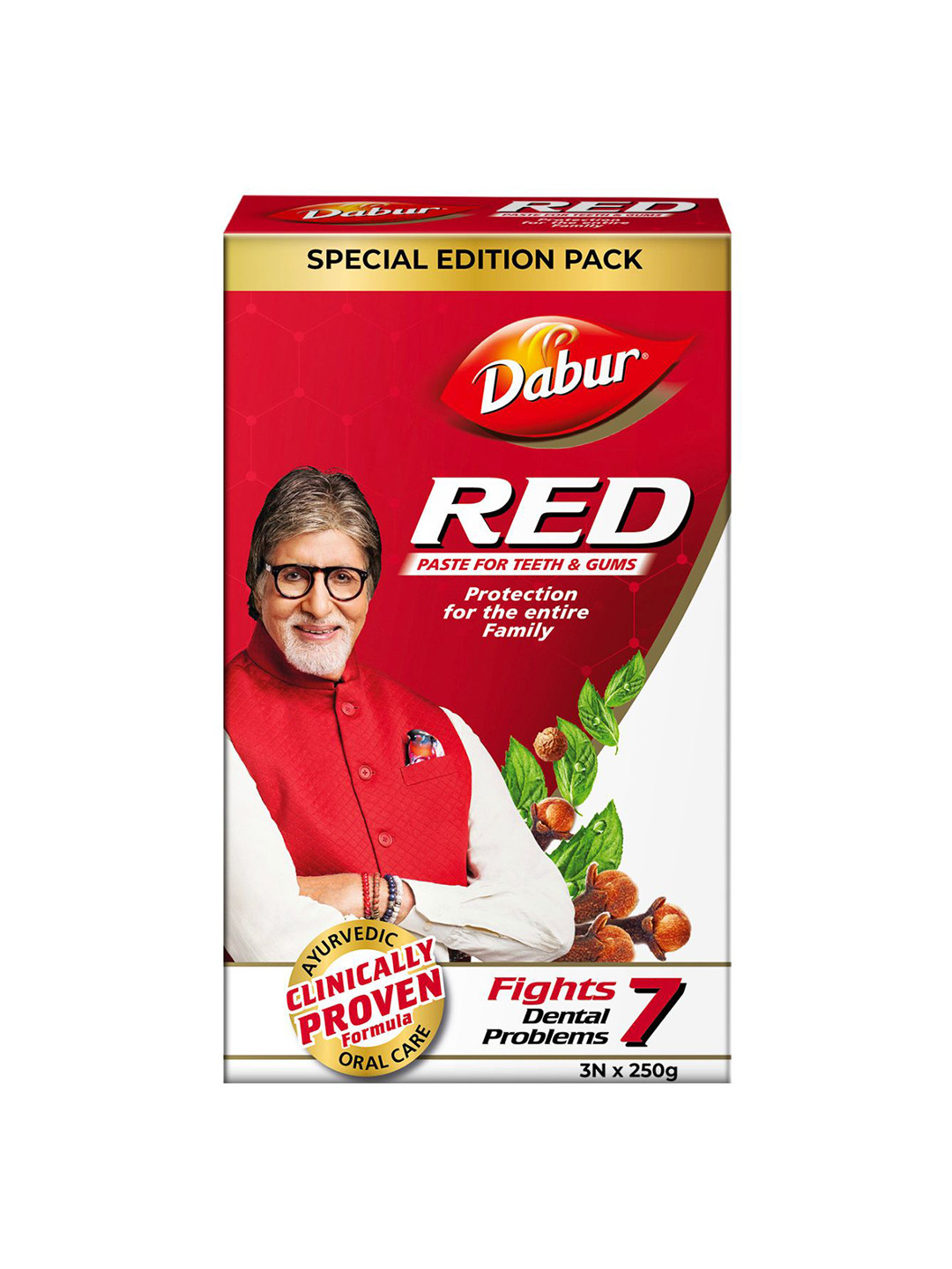 Buy Dabur Set Of 3 Red Toothpaste 250g Each - Toothpaste And Tooth ...