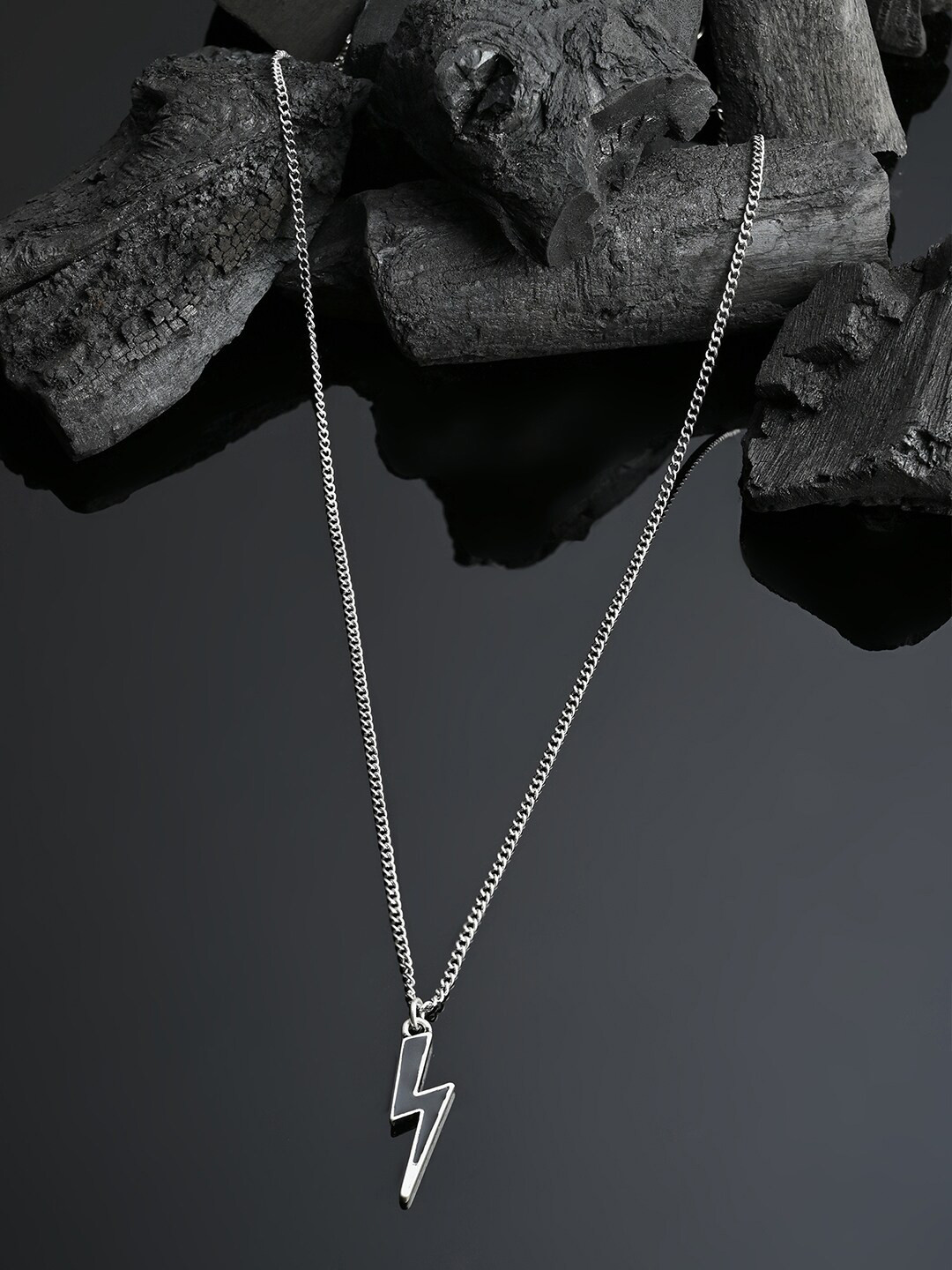 Buy The Bro Code Men Silver Plated Flash Necklace - Necklace And Chains ...