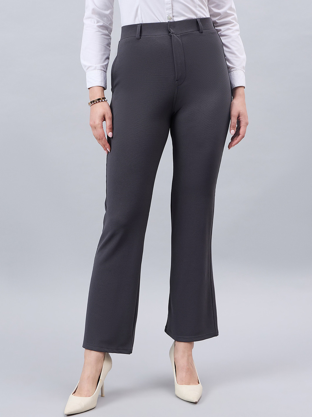 Buy Style Quotient Women Smart Flared Trouser - Trousers for Women ...