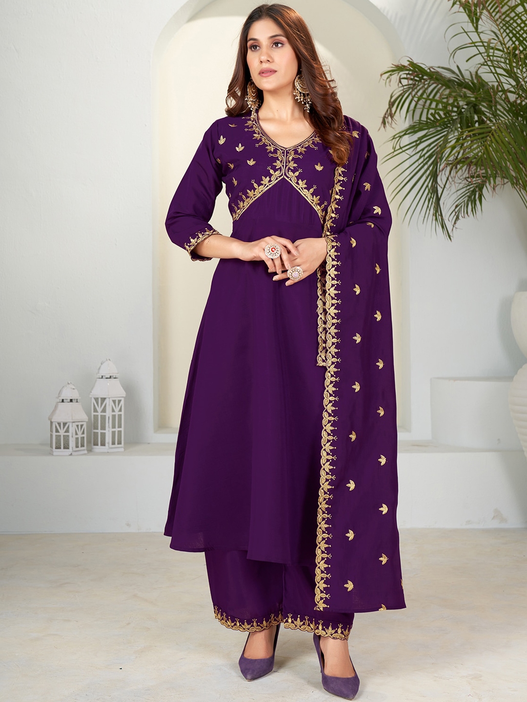 Buy Kalini Women Ethnic Motifs Embroidered Regular Thread Work Kurta