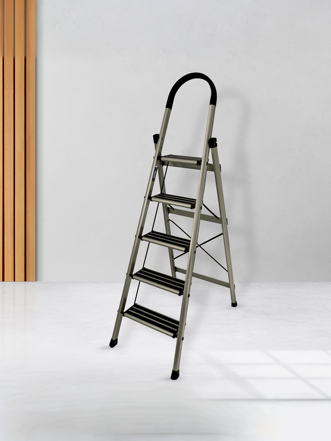 Buy Plantex Yellow Foldable Aluminum 5 Step Anti Skid Ladder - Step ...