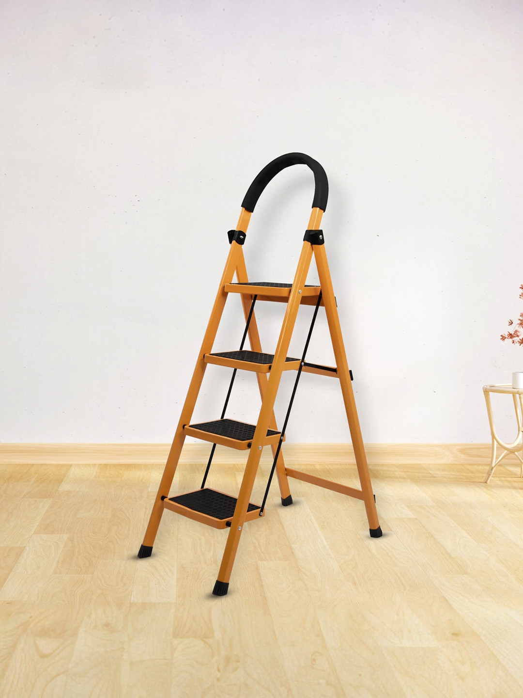 Buy Plantex Yellow Foldable Anti Slip 4 Step Ladder - Step Ladder for ...