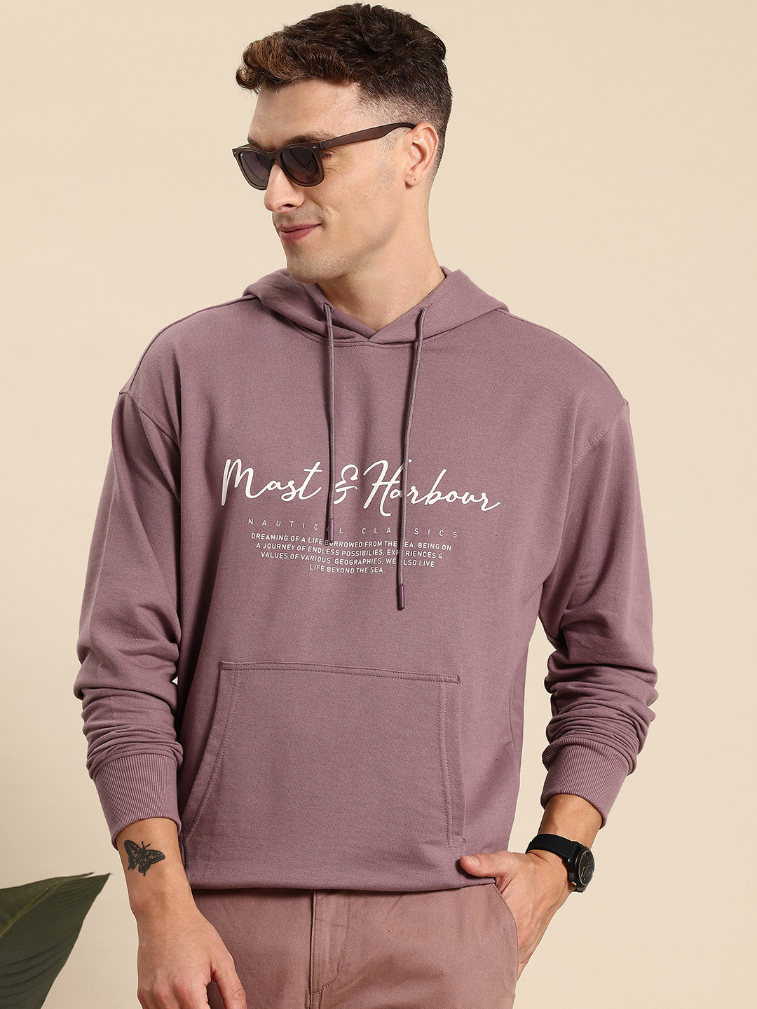 Buy Mast & Harbour Men Printed Hooded Sweatshirt - Sweatshirts for Men ...